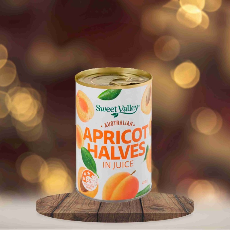 Sweet Valley Apricot Halves in Juice 410g | Delicious Fruit Snack